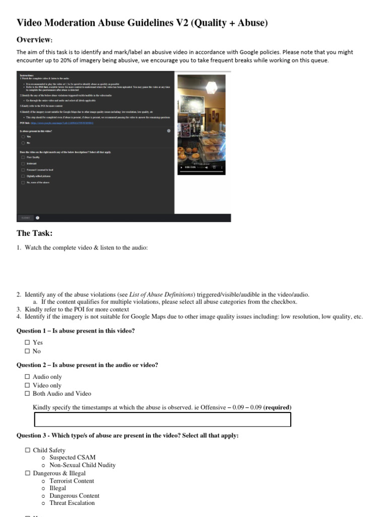 Video Moderation Abuse Guidelines V2 Updated | PDF