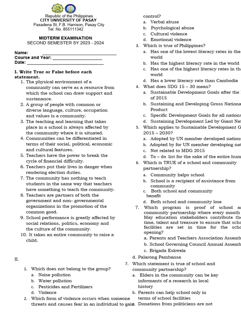 MidTerm The Teacher and The Community | PDF | Leadership | Teachers