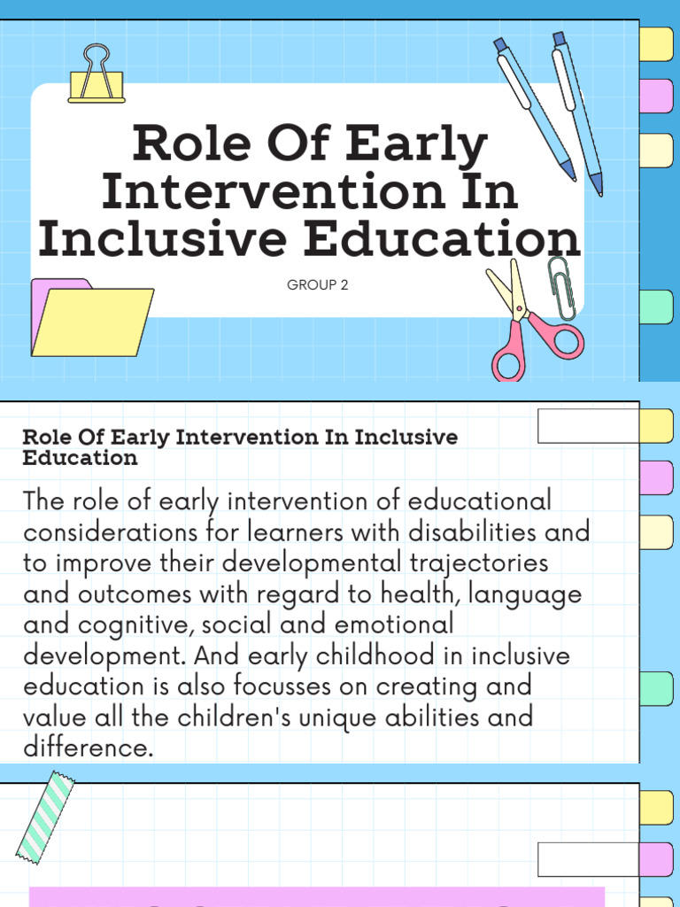 Early Intervention in Inclusive Education | PDF | Preschool | Evidence ...