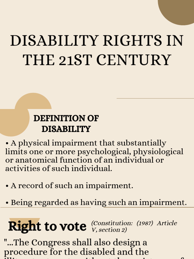 GROUP 1 LESSON 3 Disability Rights in The 21st Century | PDF | Special ...