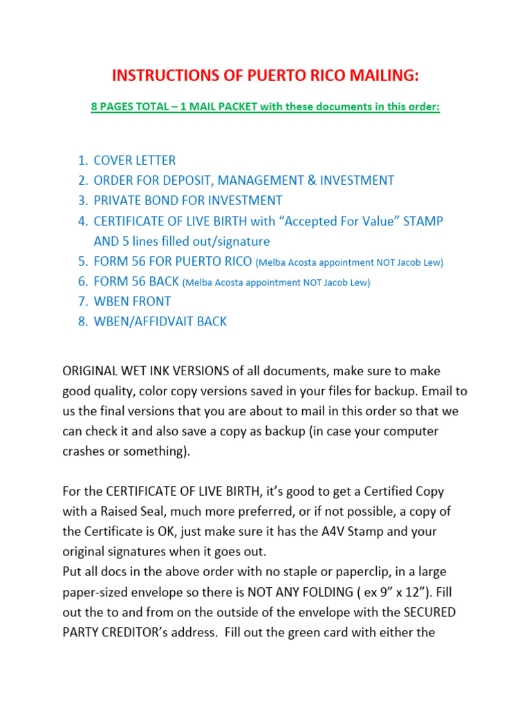 Step 5 - Order of Puerto Rico Mailings | PDF