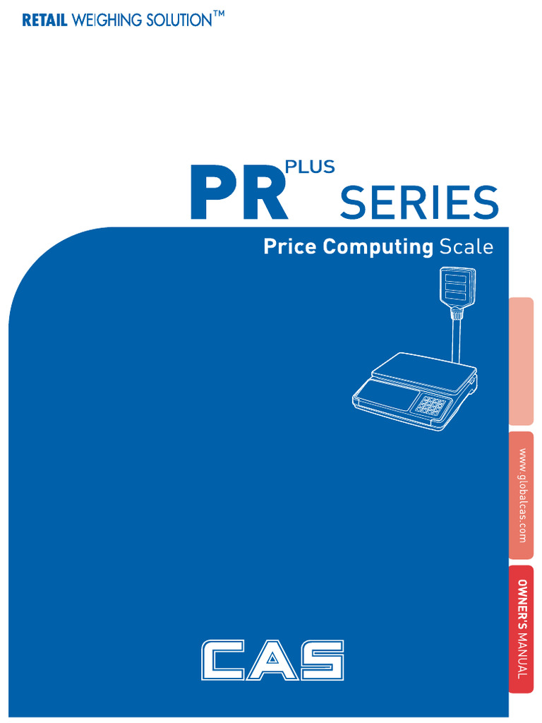 CAS PR Price Computing Scale User Manual | PDF | Weight | Computer Science