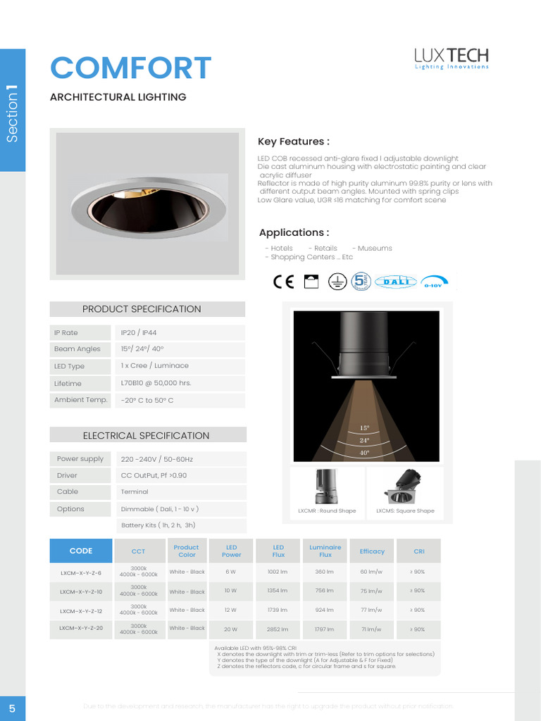 Luxtech Catalogue Complete 2023 A | PDF | Lighting | Light Emitting Diode