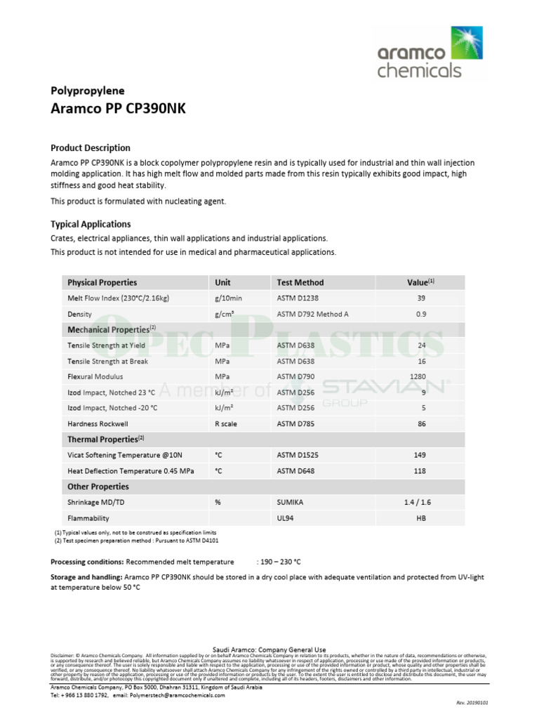 Aramco PP CP390NK TDS REV 01012019 | PDF | Building Engineering ...