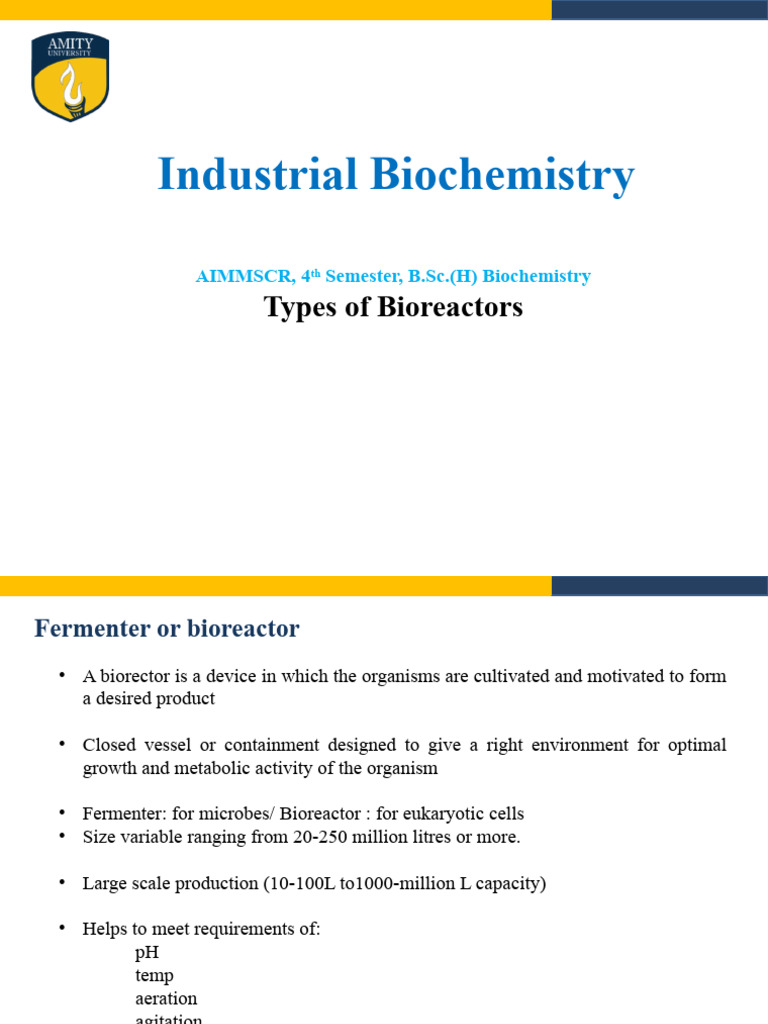 Lecture 5 Modes and Types of bioreactor | PDF | Fermentation | Chemical Engineering