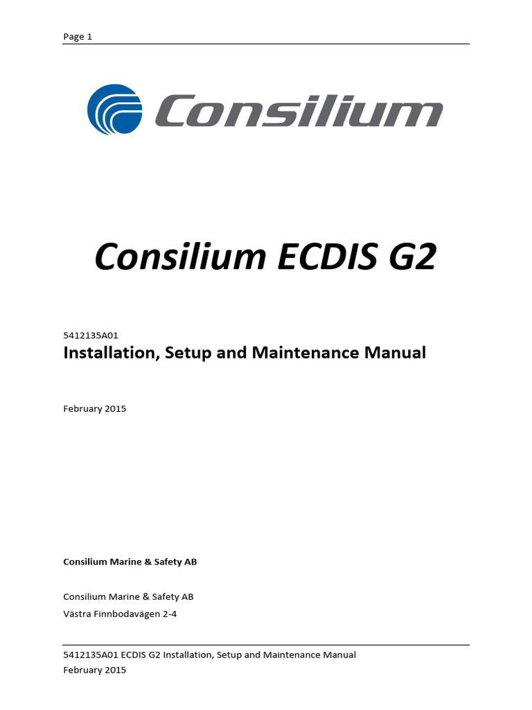 5412135A01, Consilium ECDIS G2 Installation, Setup and Maintenance ...