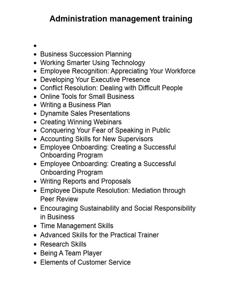 Administration Management Training | PDF | Business | Audit