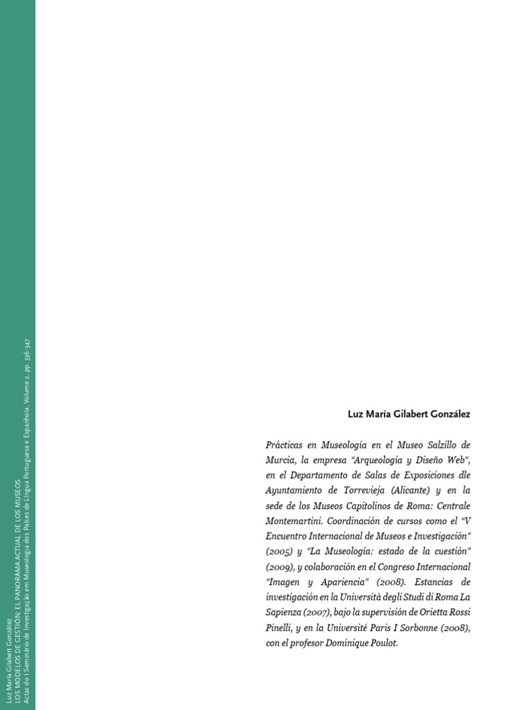 Luz Gilabert. Panorama Actual Modelos Gestión | PDF | Museo | España