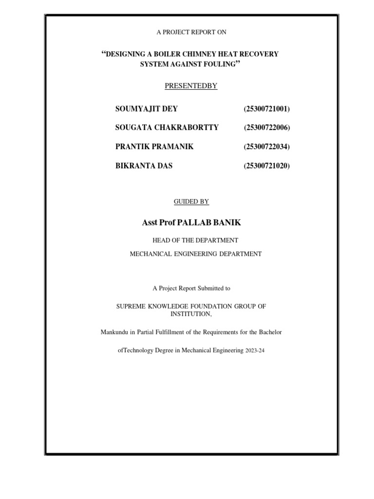 Project 2024 6th Sem | PDF | Heat Exchanger | Heat Transfer
