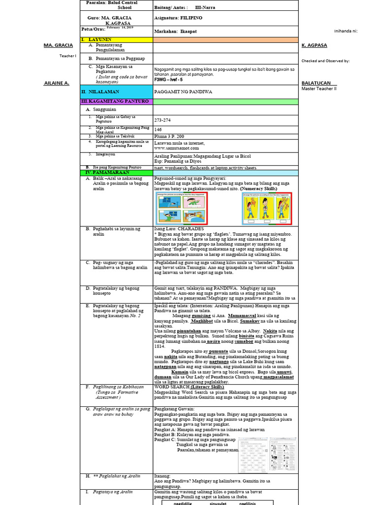 Grade 3 Cot Filipino Pandiwa q4 Final 1 | PDF