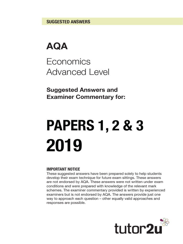 Econ AQA SuggestedAnswers ALLPAPERS 2019 | PDF | Monopoly | Profit ...