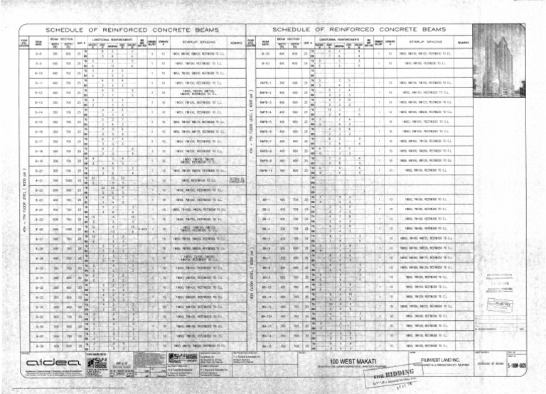 S-100W-602D Schedule of Beams | PDF
