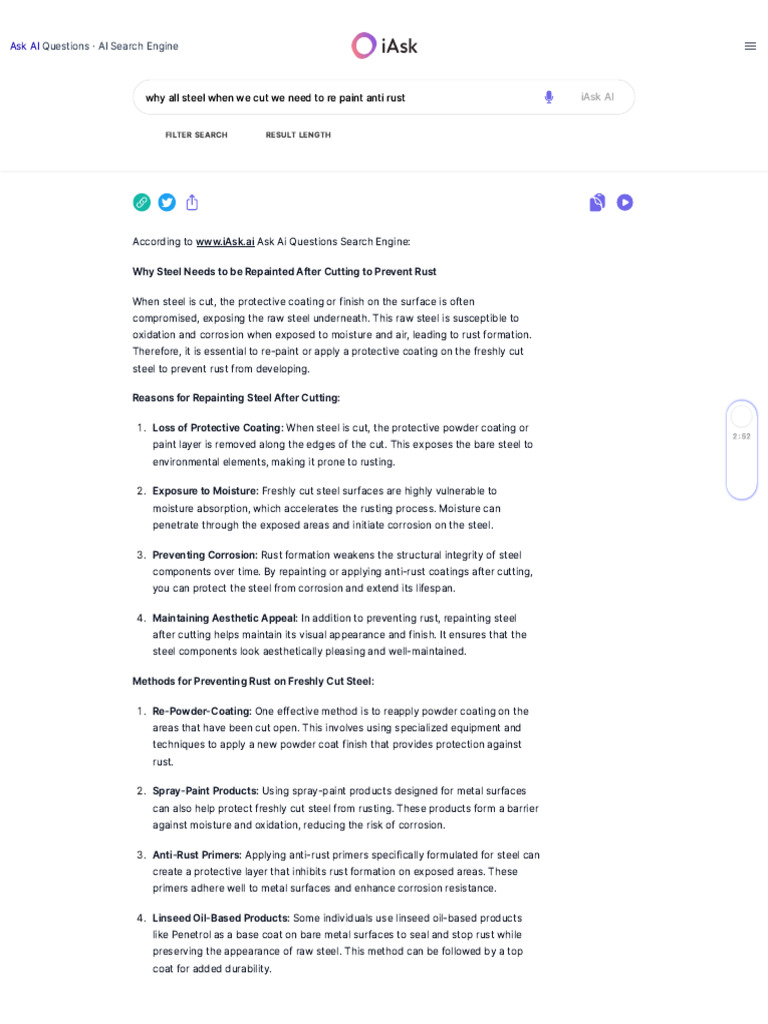 IAsk Question Why All Steel When We Cut We Need To Re Paint Anti Rust | PDF | Rust | Corrosion