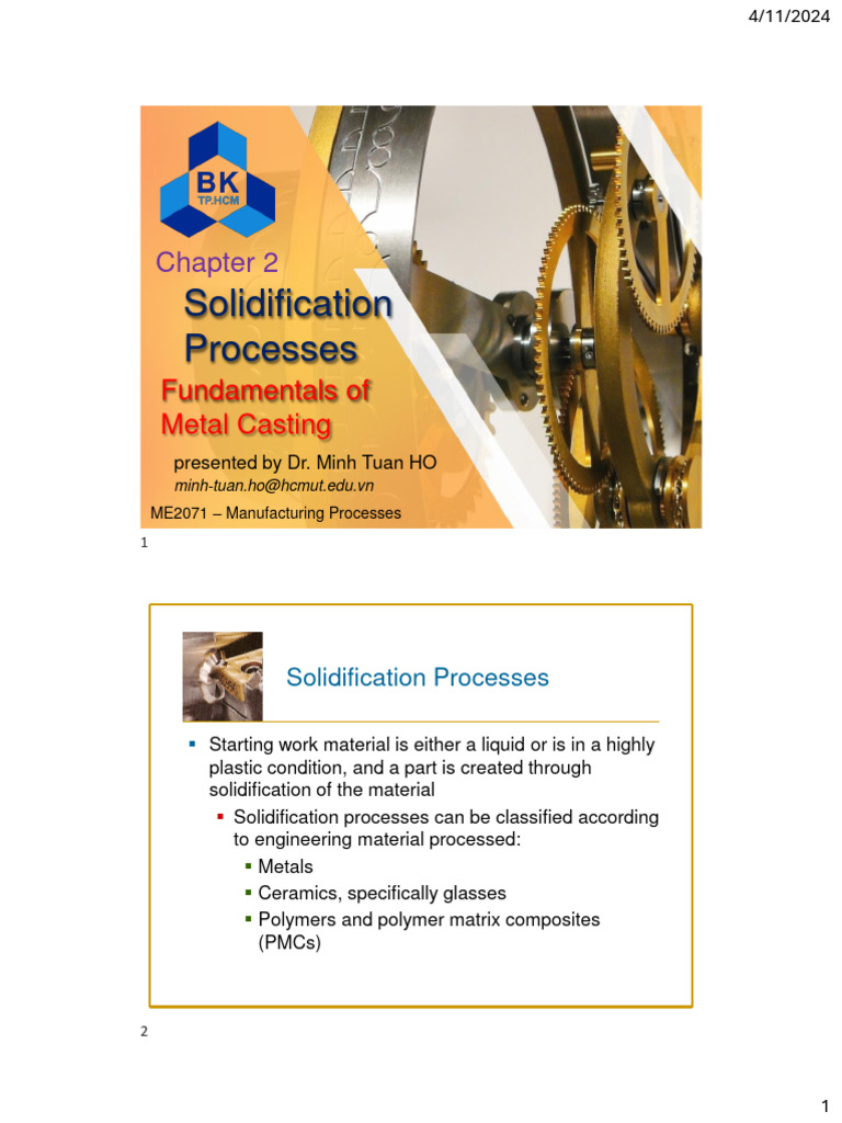 C2a - Fundamentals of Metal Casting | PDF | Continuum Mechanics | Physical Chemistry