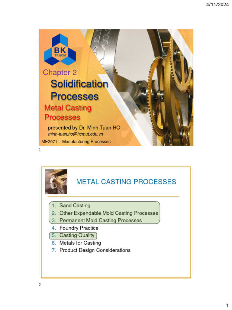 C2b - Metal Casting Processes | PDF | Casting | Plaster