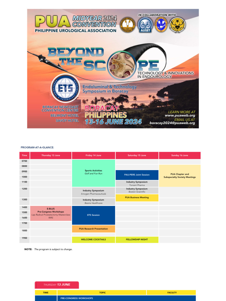 PUA Midyear 2024 Scientific Program | PDF | Urology | Surgery