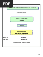 Revision Test Term 1 Grade 9 2025-1 | PDF | Multiple Choice | Mathematics