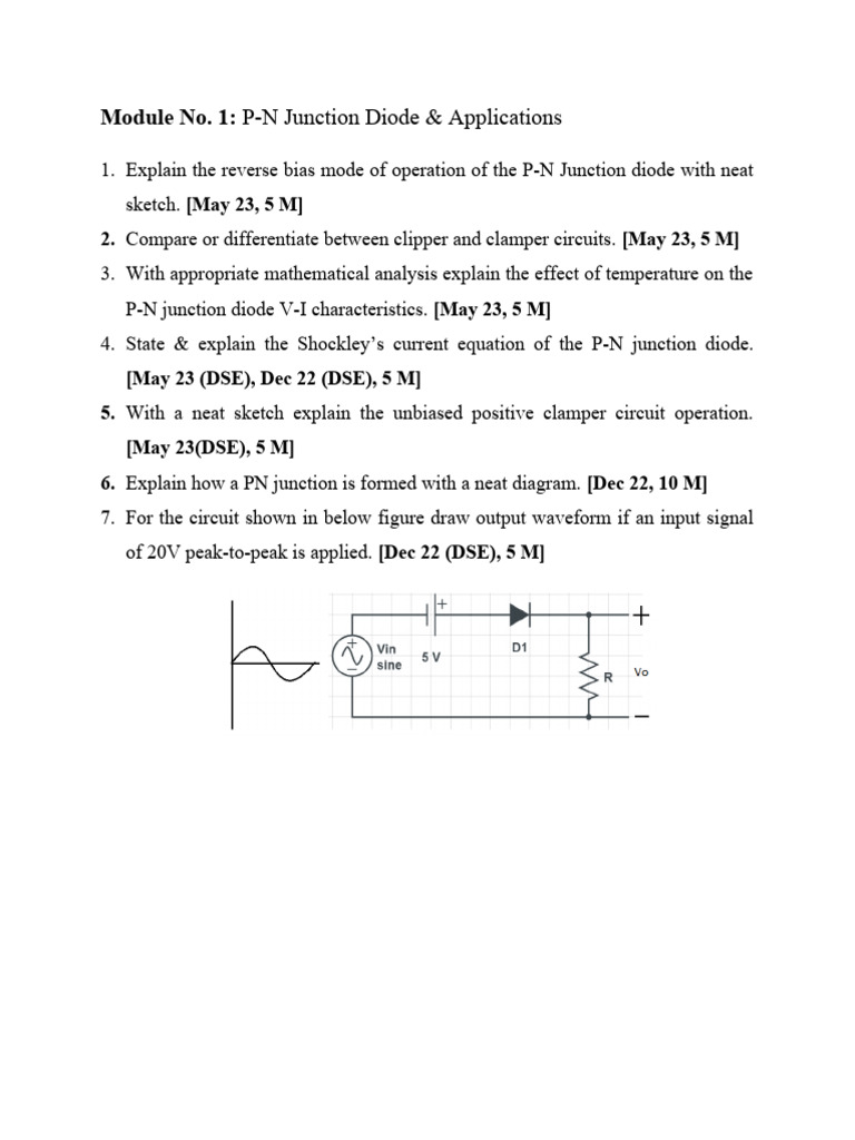 Module No. 1: P-N Junction Diode & Applications | PDF | Bipolar Junction Transistor | Rectifier
