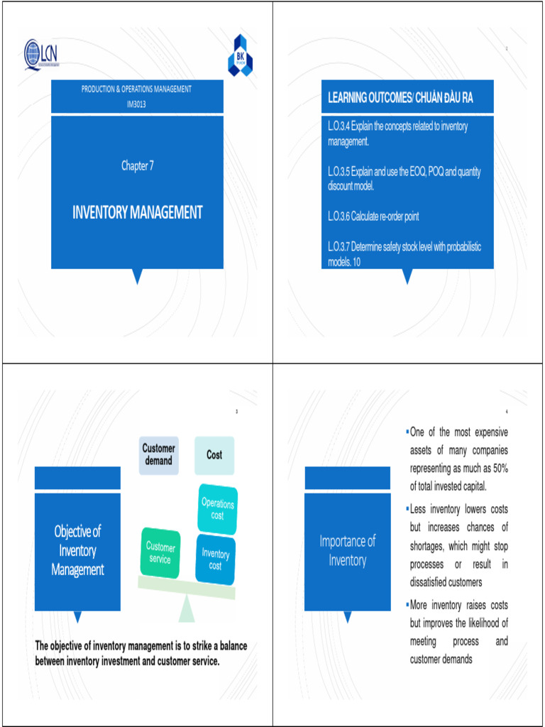 Chapter 7 - INVENTORY MANAGEMENT | PDF | Inventory | Supply Chain Management