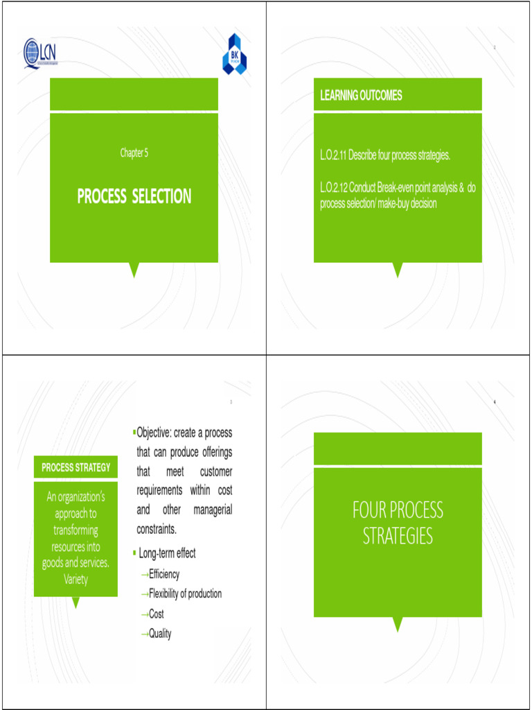 Chapter 5 - Process Selection | PDF | Supply Chain | Supply Chain Management
