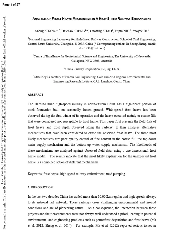 Zhang2016 Analysis Of Resonance Effect For A Railway Track On A Layered Ground Pdf Earth