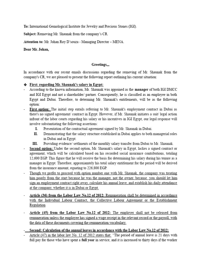 Shaunak Report | PDF | Labour Law | Employment