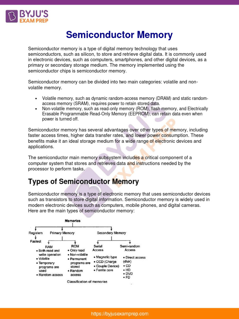 Semiconductor Memory Gate Notes 41 | PDF | Random Access Memory | Read ...