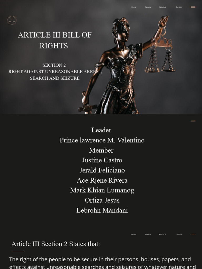 Article 3 Bill of Rights Section 2 Group 2 | PDF | Search And Seizure ...