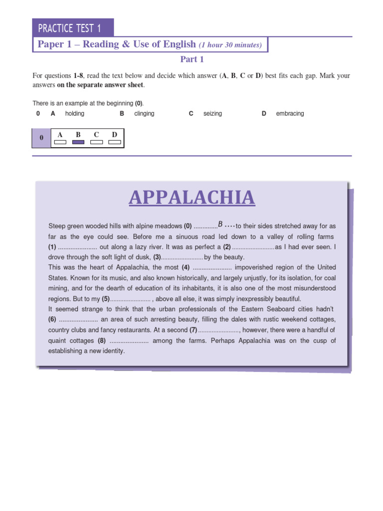 CPE Practice Test CAM Assessment With Essay Writing | PDF | Dieting ...