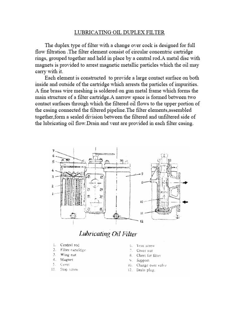 Duplex Lubricating Oil Filter Overview | PDF