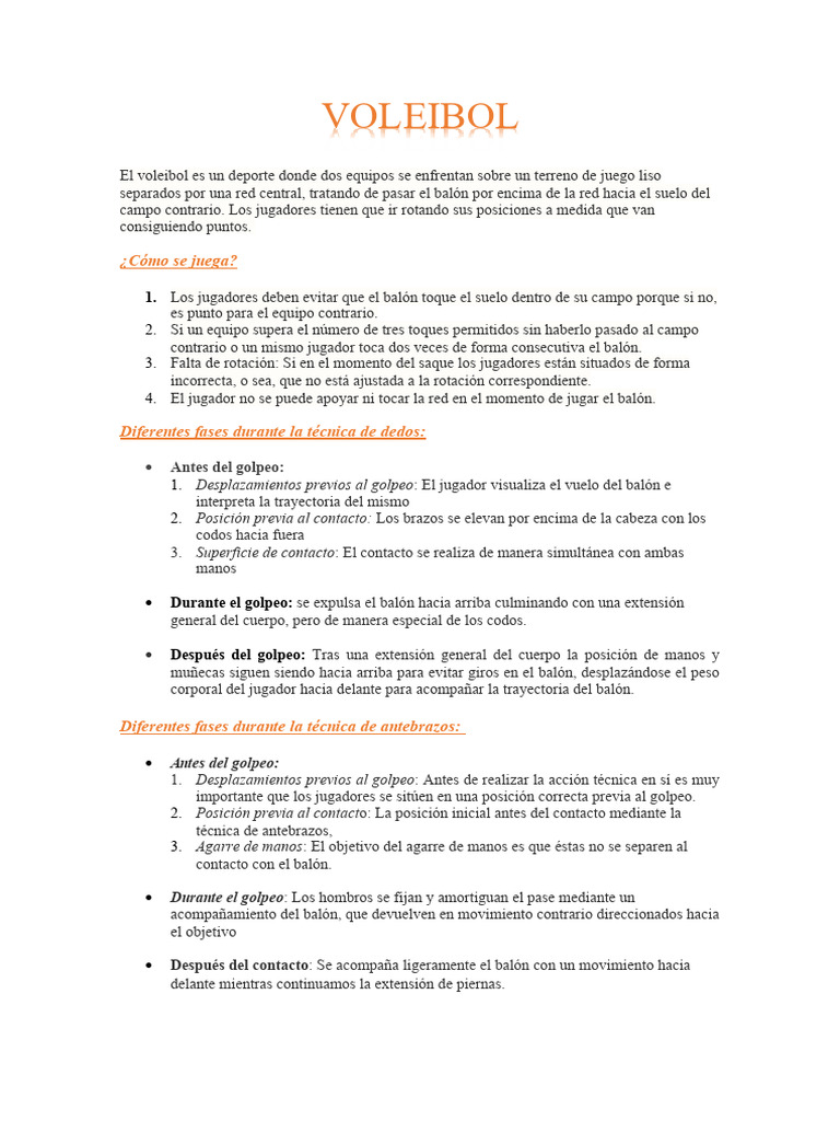 Voleibol | PDF | Vóleibol