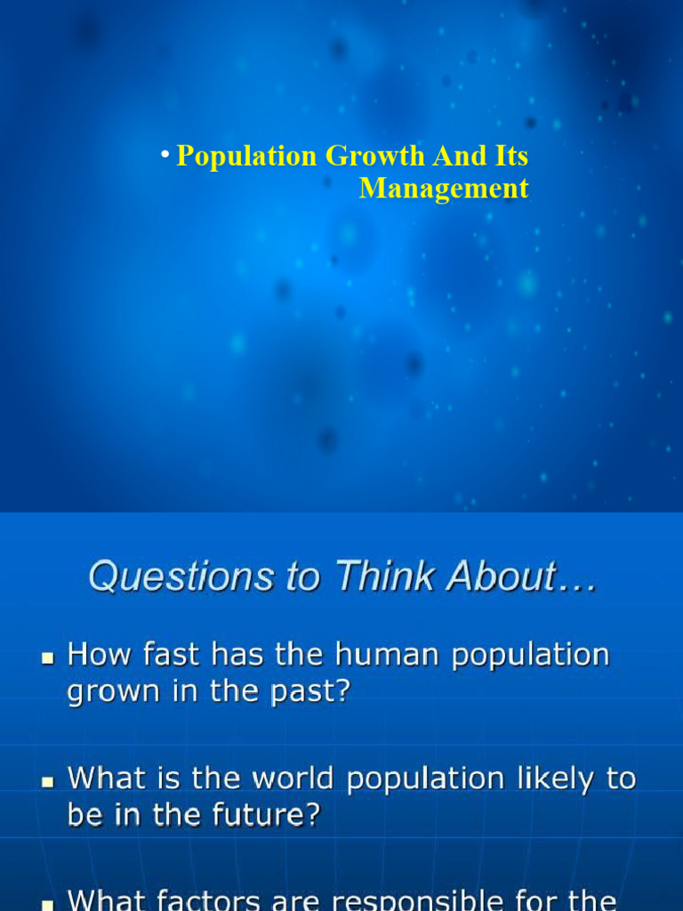 Population Growth and Its Management | PDF | Cost Of Living | Human ...