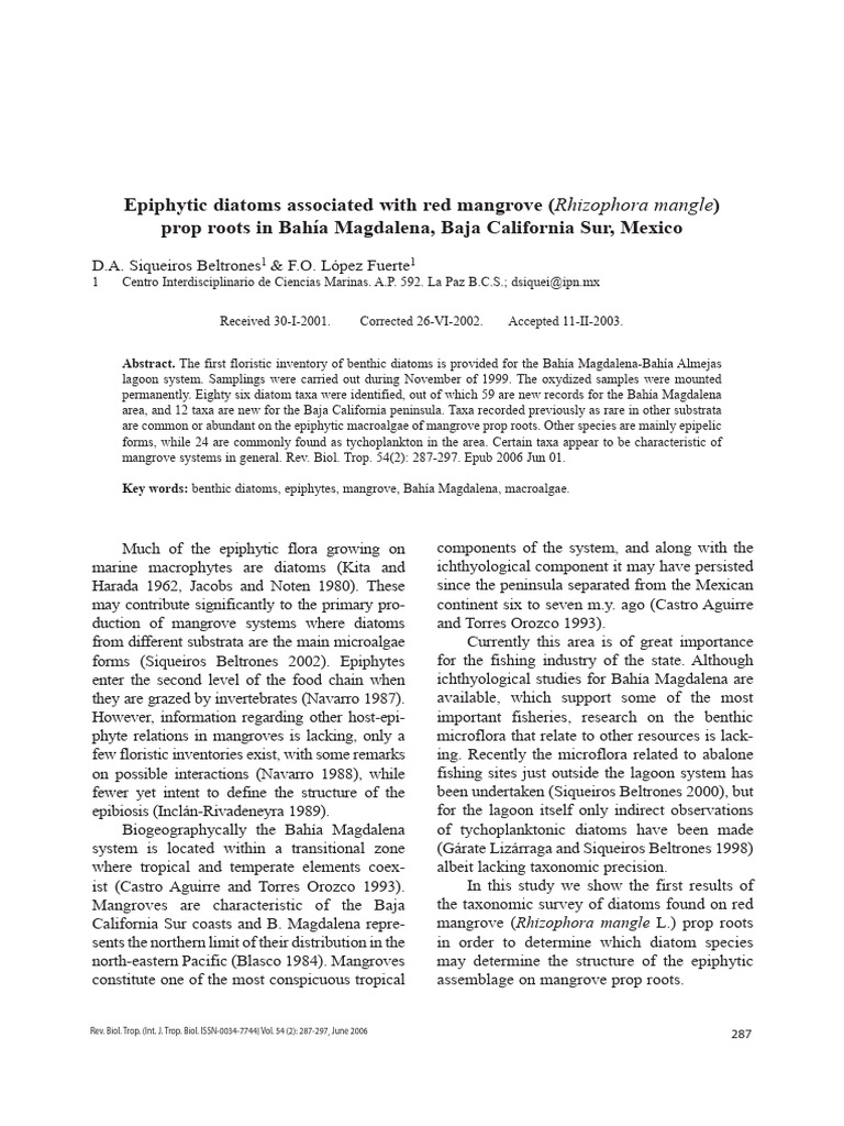 Siqueiros & López 2006 Diato Epi Manglar | PDF | Mangrove | Hydrography