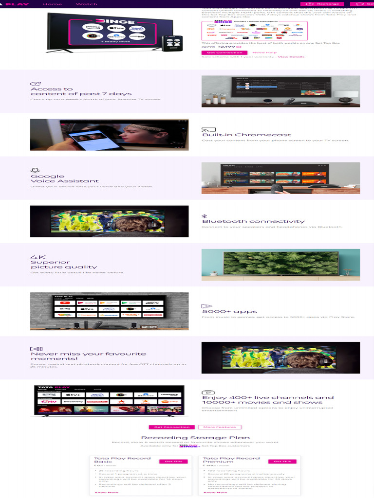 Android Set Top Box TV Channels OTT Apps Tata Play Formerly Tata Sky ...