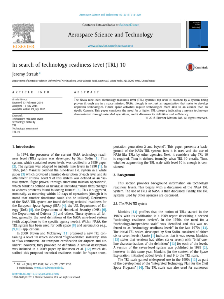 Kel-3-@in Search of Technology Readiness Level (TRL) 10 | PDF ...
