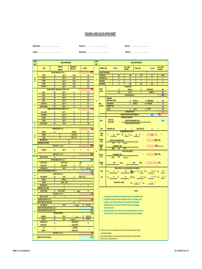 Load Calculation | PDF | Air Conditioning | Duct (Flow)