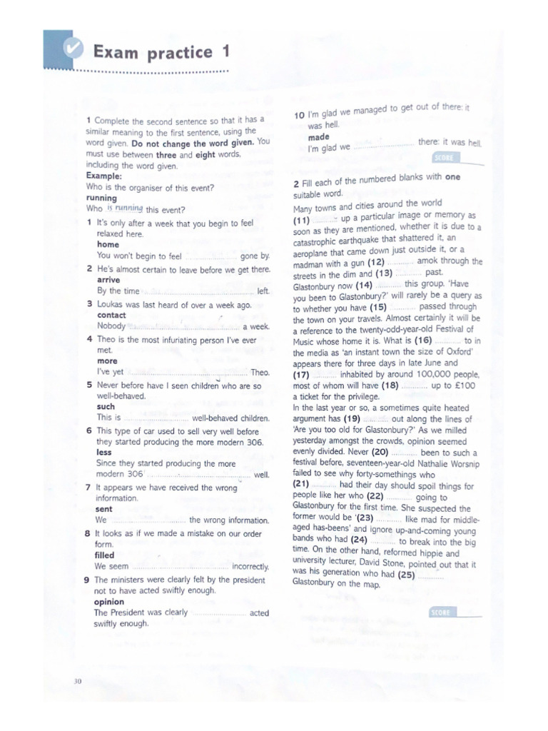 Exam Practice 1 1 | PDF