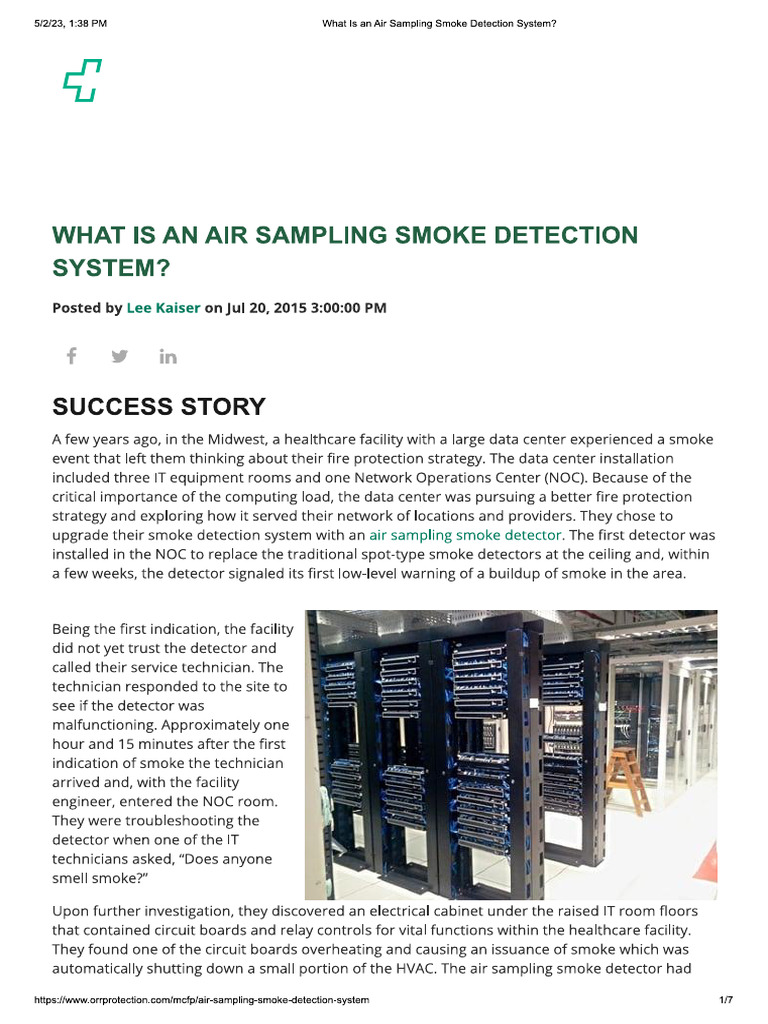 Air Sampling Smoke Detection System | PDF