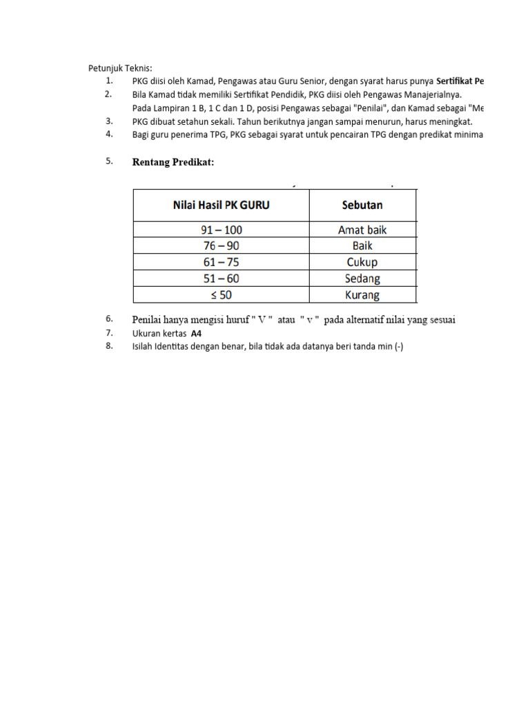 4 Form PKG Guru BK Non Pns Dan Guru Pns BK Tugas Tambahan | PDF