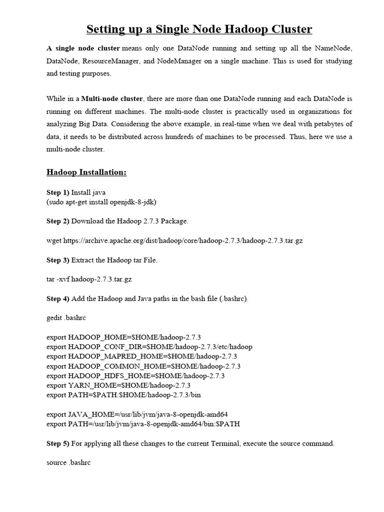 Start Hadoop | Download Free PDF | Apache Hadoop | Computing