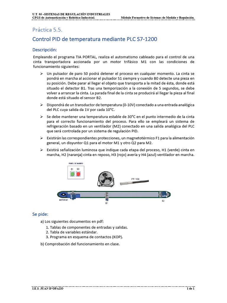 P5.5. Control PID de Temperatura Mediante PLC S7-1200 | PDF | Tecnología