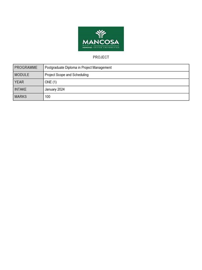 Project Scope MNG Formative Ass 2 | Download Free PDF | Project Management | Cognition