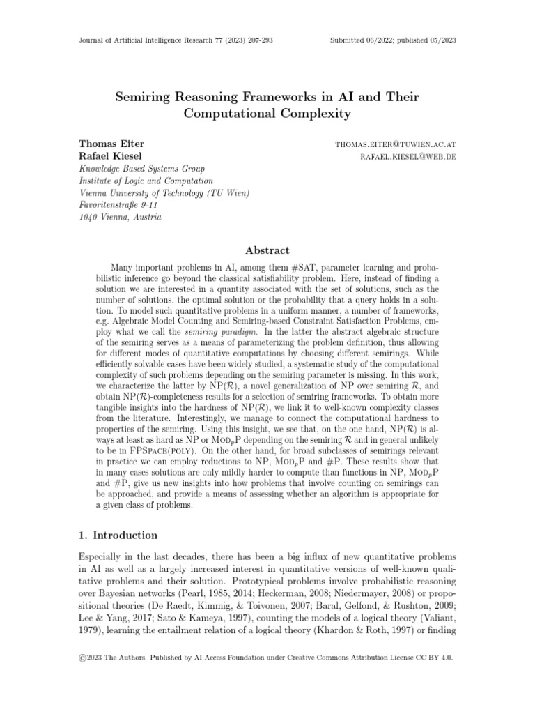 AI Semiring | PDF | Computational Complexity Theory | Time Complexity