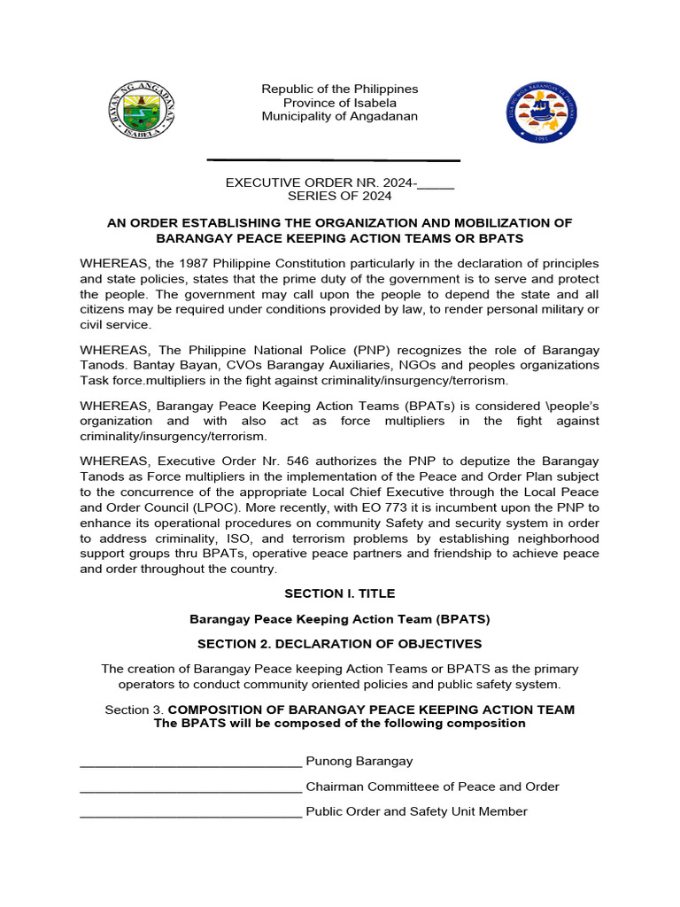 Eo Bpats | PDF | Police | Peacekeeping