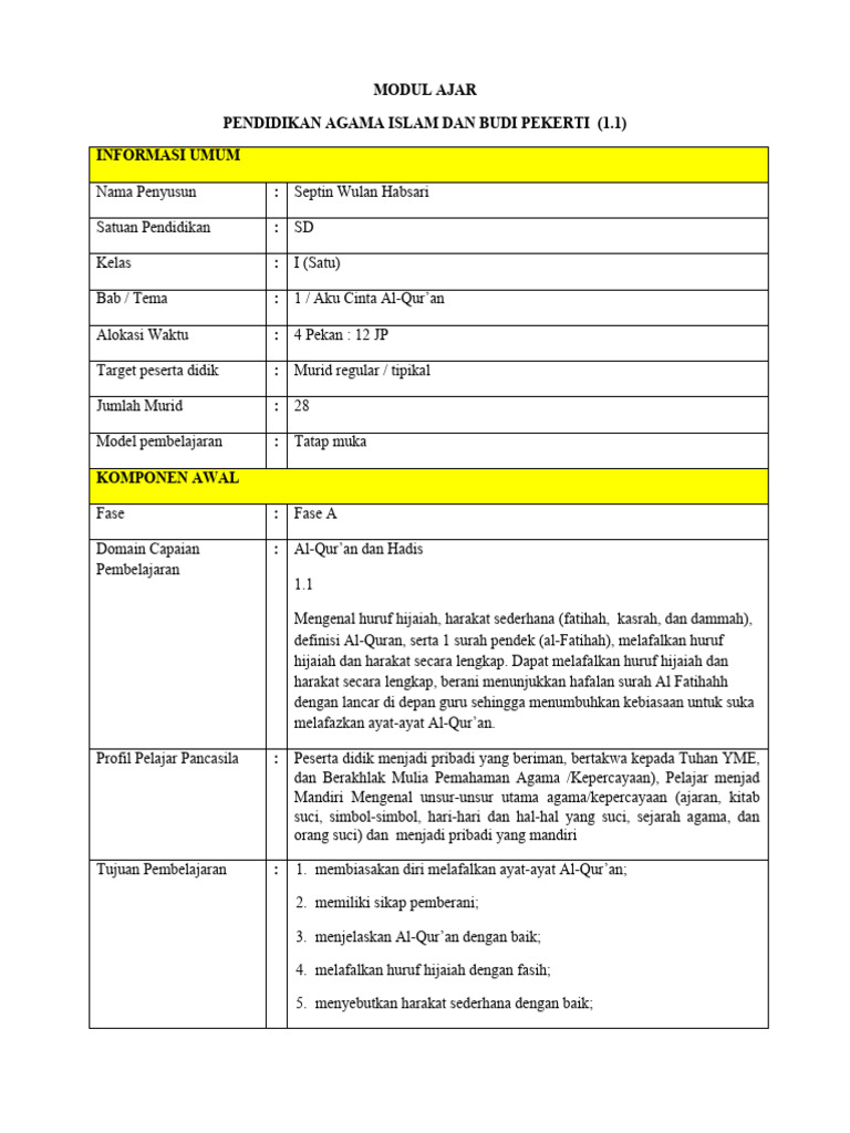 Defantri Modul Ajar Dan Lkpd Kelas 4 Sd Matematika Dasar Soal Dan