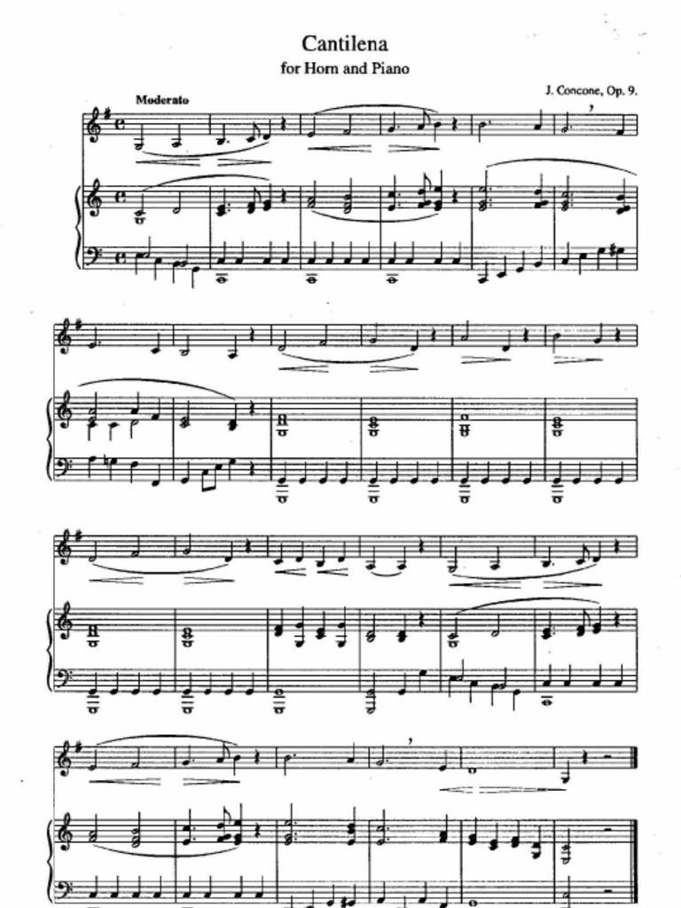 CONCONE, J. - Cantilena - Trompa e Piano | PDF