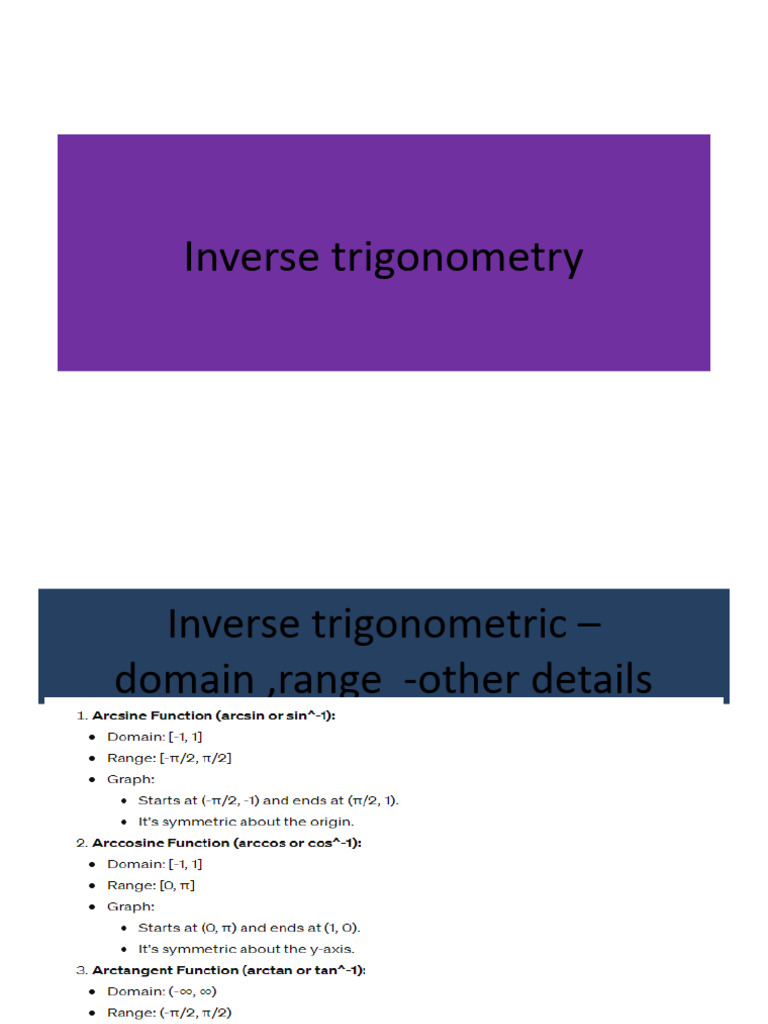 Inverse Trigonometry | PDF