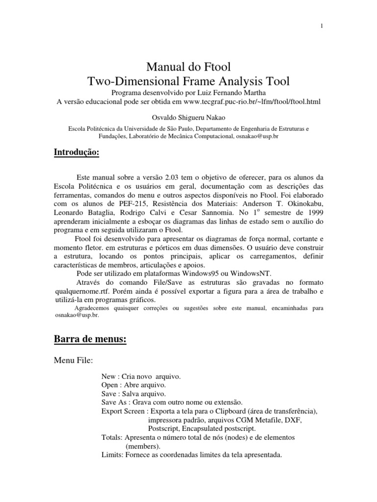 Manual Ftool | PDF | Computadores