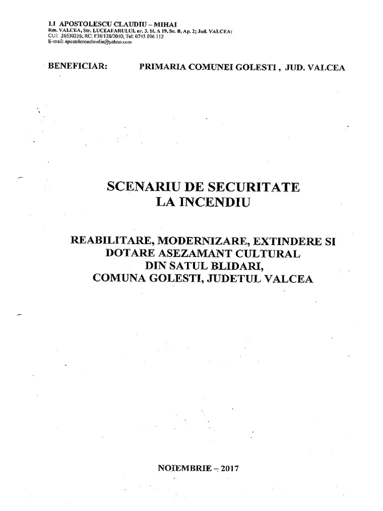 Scenariu de Securitate La Incendiu | PDF