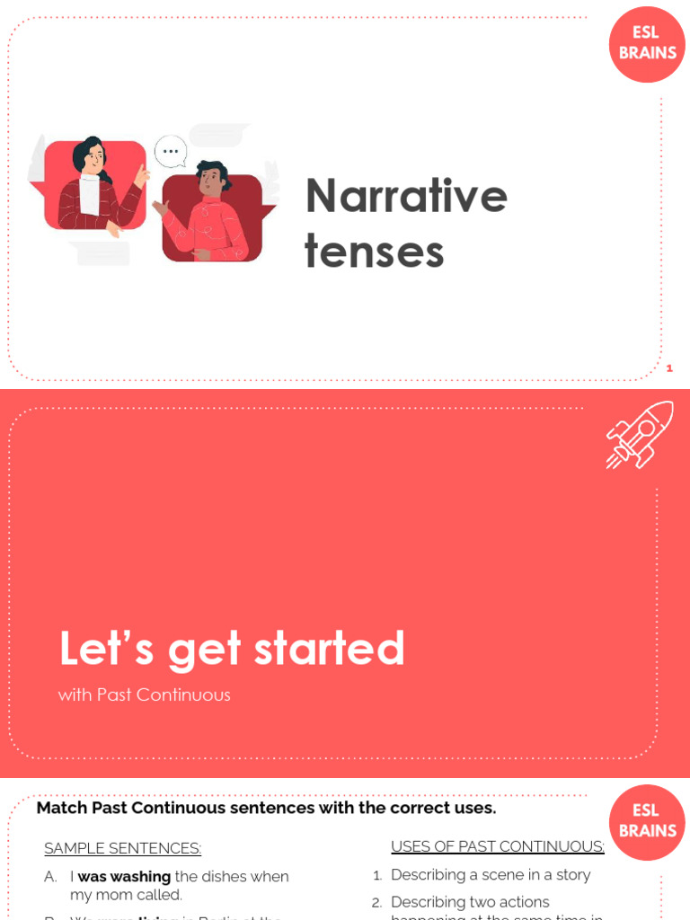 ESL Brains - Narrative Tenses | PDF | Linguistic Morphology | Syntax